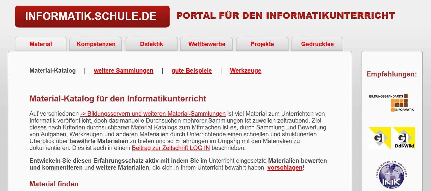 Portal für den Informatikunterricht | Wir lernen online